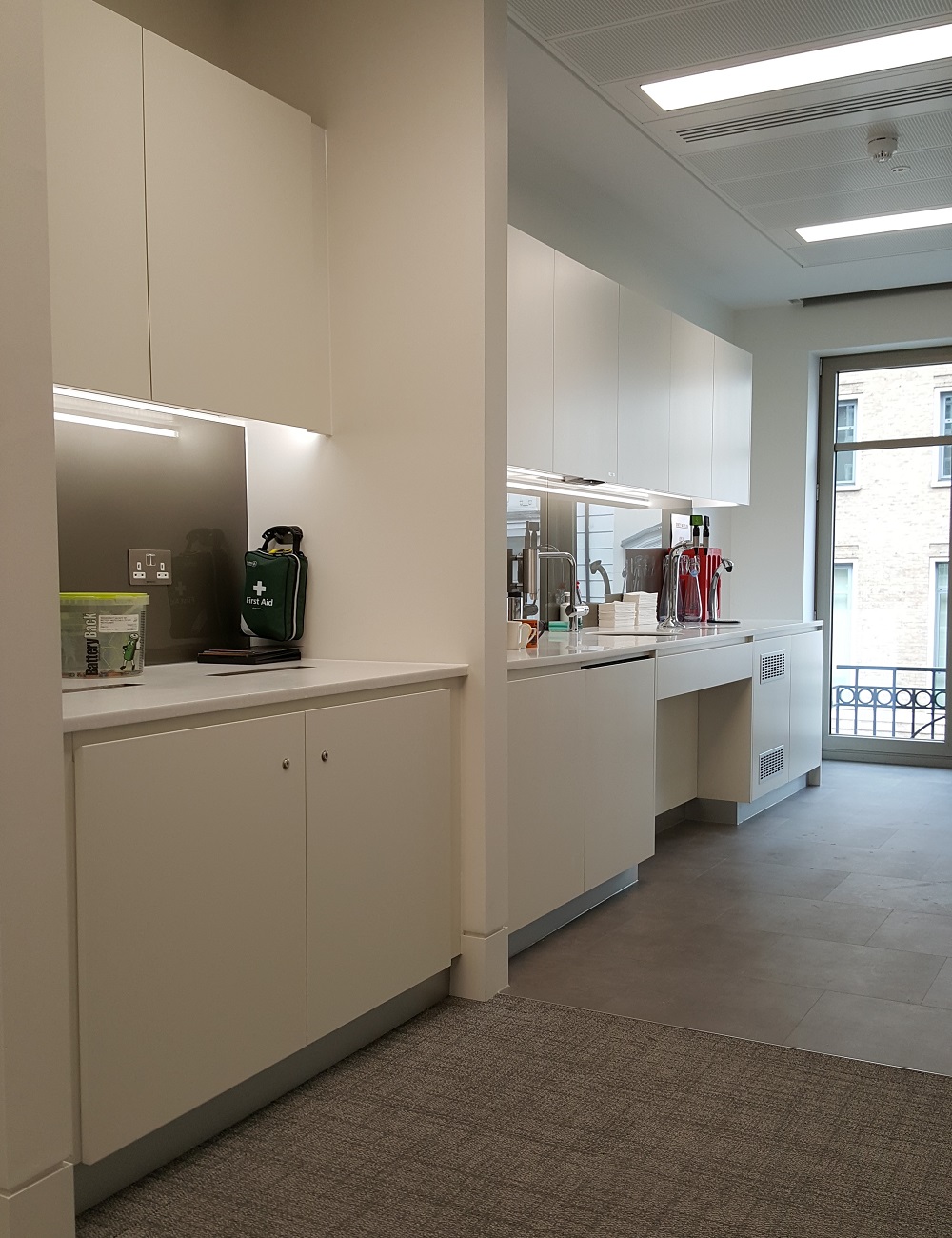 Commercial office kitchens for Plus Interiors | Whitehall Fabrications