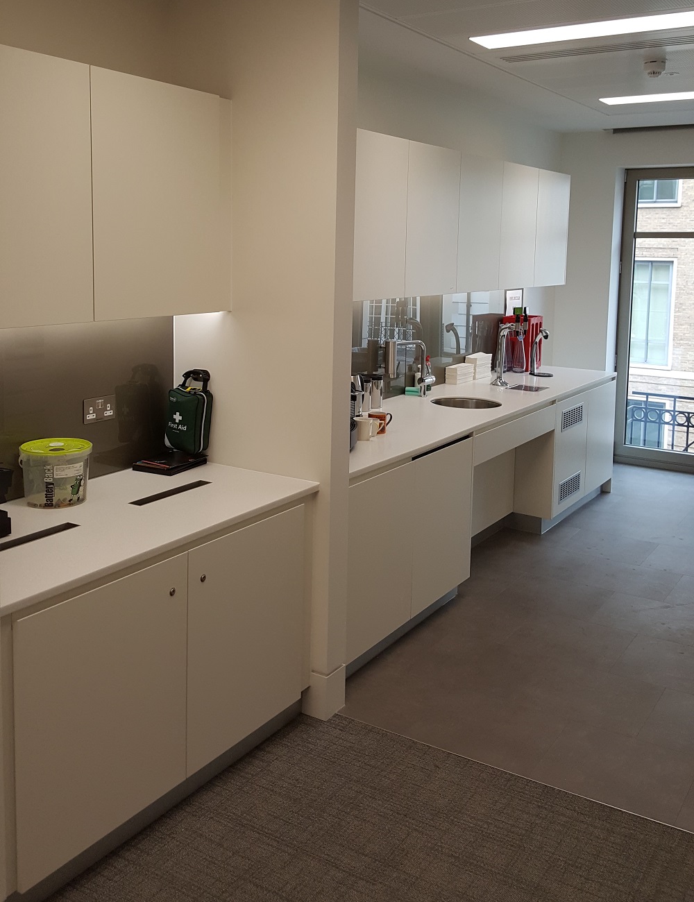 Commercial office kitchens for Plus Interiors | Whitehall Fabrications